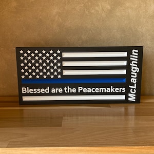 Police Officer Custom Name Sign, Police Officer Gift, Police, Blue Line ...
