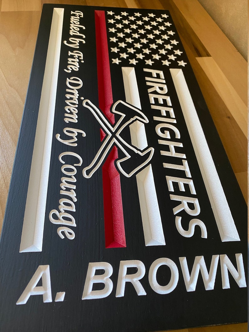 Fire Fighter Custom Name Sign - Etsy