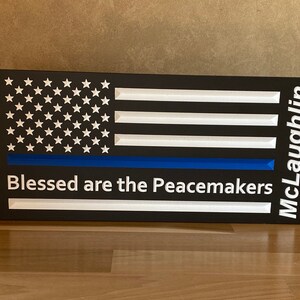 Police Officer Custom Name Sign, Police Officer Gift, Police, Blue Line ...
