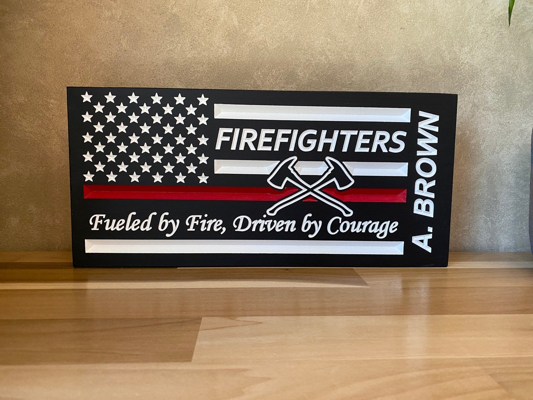 Fire Fighter Custom Name Sign - Etsy