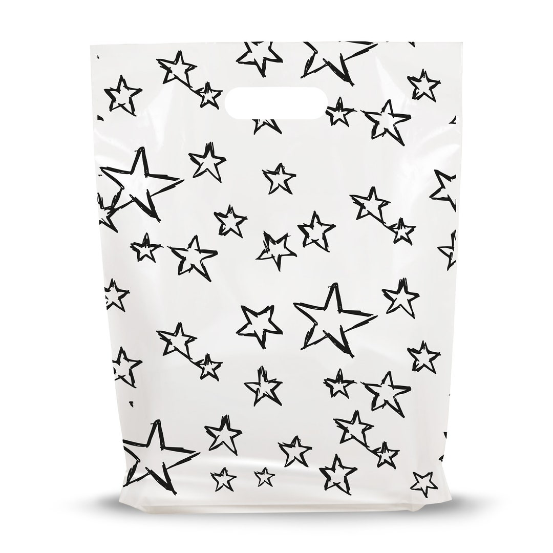 100 Pack of 15X18 Die Cut Star Party Favor Bags. Plastic Merchandise ...