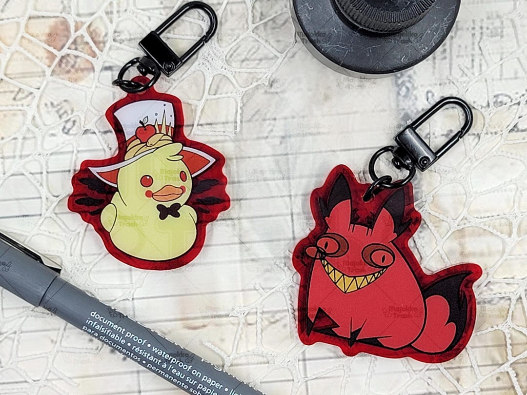 HH | Cursed Cat & Rubber Duck Acrylic Charms - Etsy