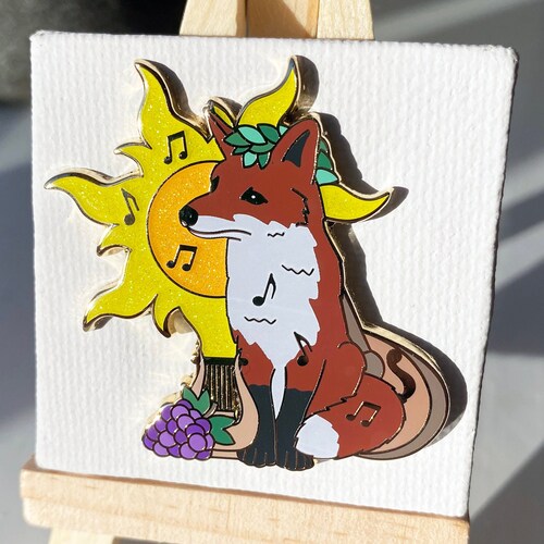 Apollo // Fox Greek God Hard Enamel Pin // Dorable Deities // - Etsy