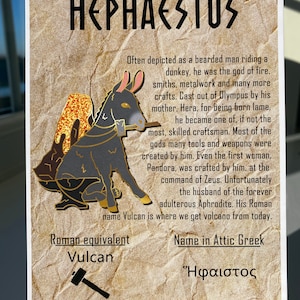 Hephaestus // Donkey Greek God Hard Enamel Pin // Dorable Deities ...