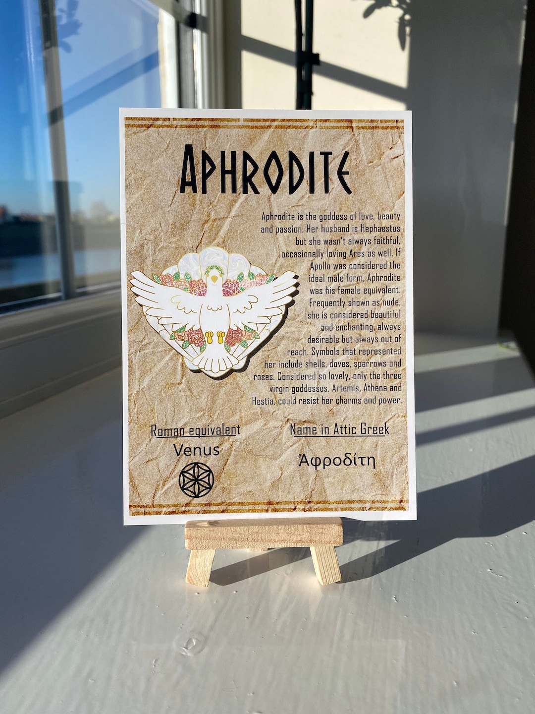 Aphrodite Postcard // Dove Dorable Deities // A6 Glossy // Blank Back ...