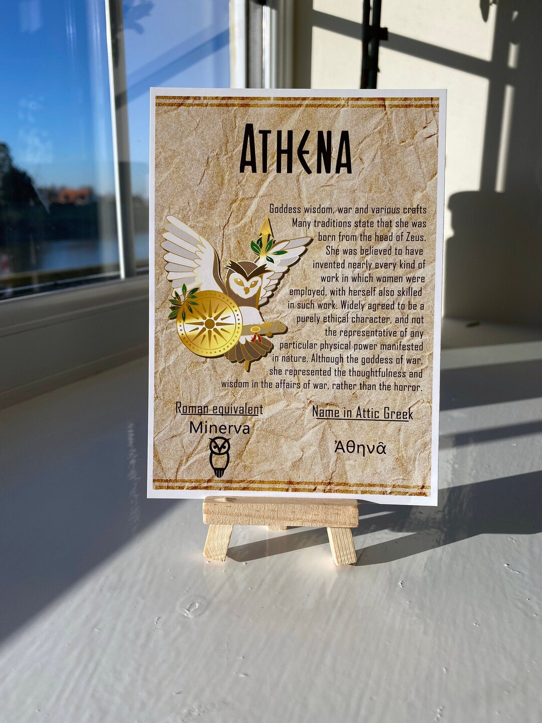 Athena Postcard // Owl Dorable Deities // A6 Glossy // Blank - Etsy