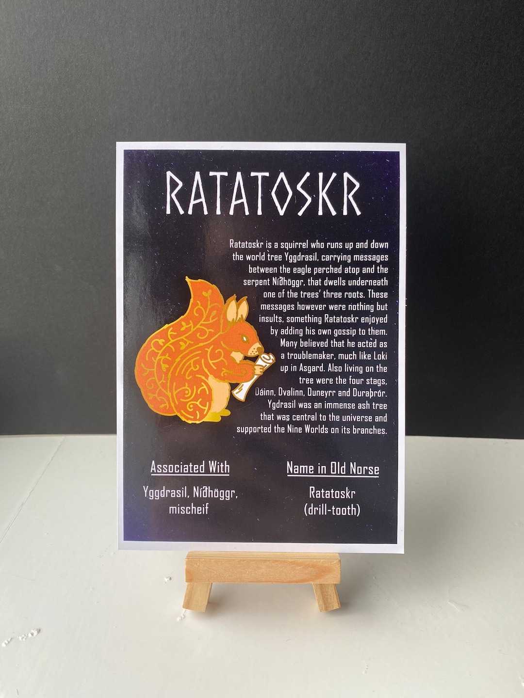 Ratatoskr Postcard Print // Norse Squirrel // Ragnarok Series // A6 ...