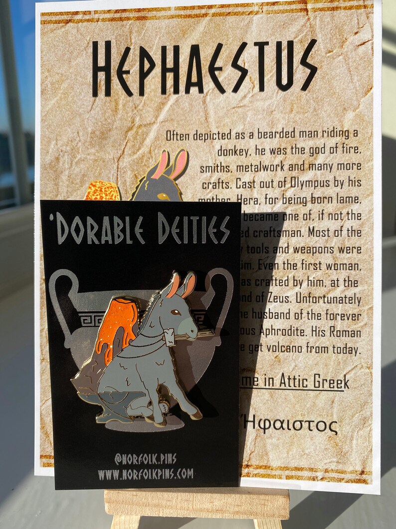 Hephaestus // Donkey Greek God Hard Enamel Pin // Dorable - Etsy