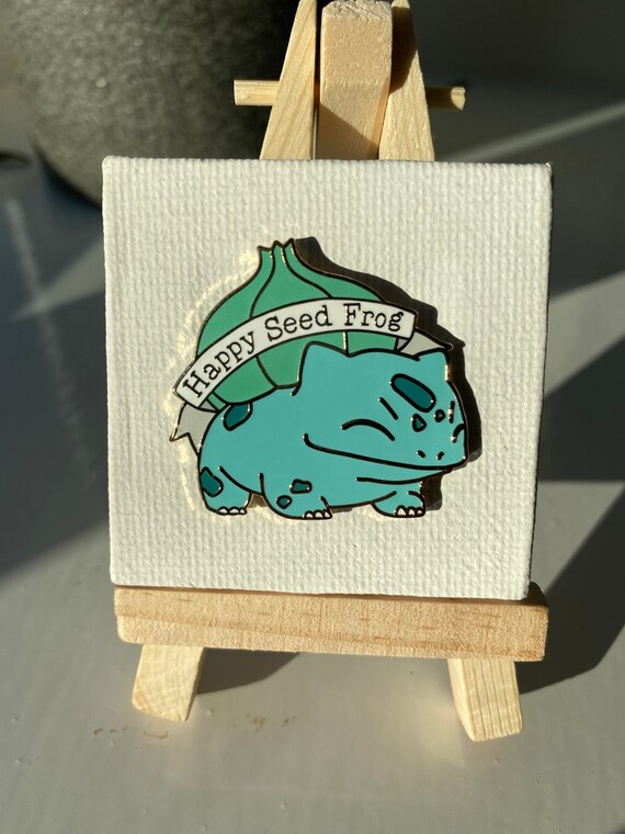 Bulbasaur Hard Enamel Pin // Happy Seed Frog // 35mm Wide // | Etsy