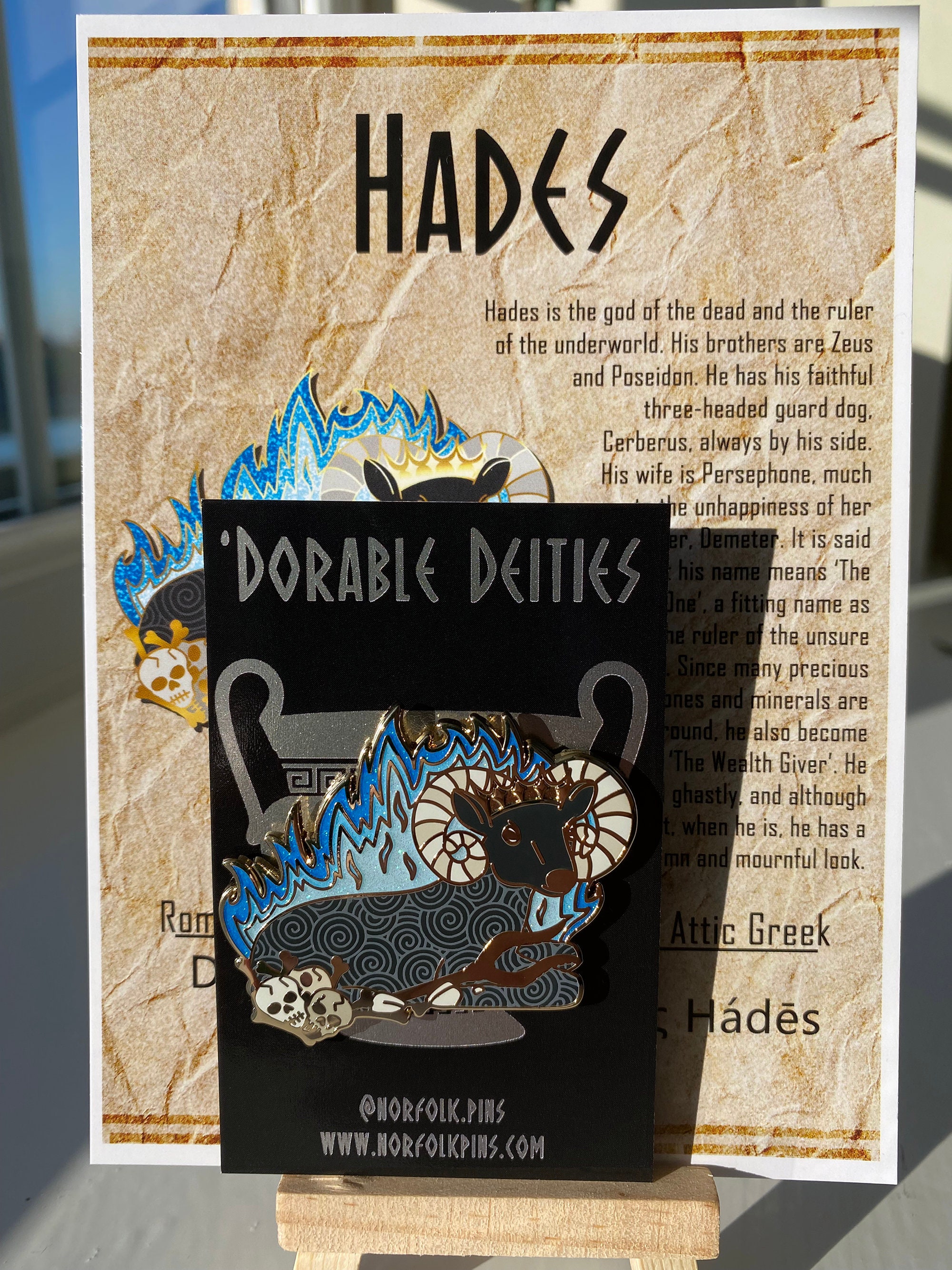 Hades // Ram Greek God Hard Enamel Pin // Dorable Deities // | Etsy