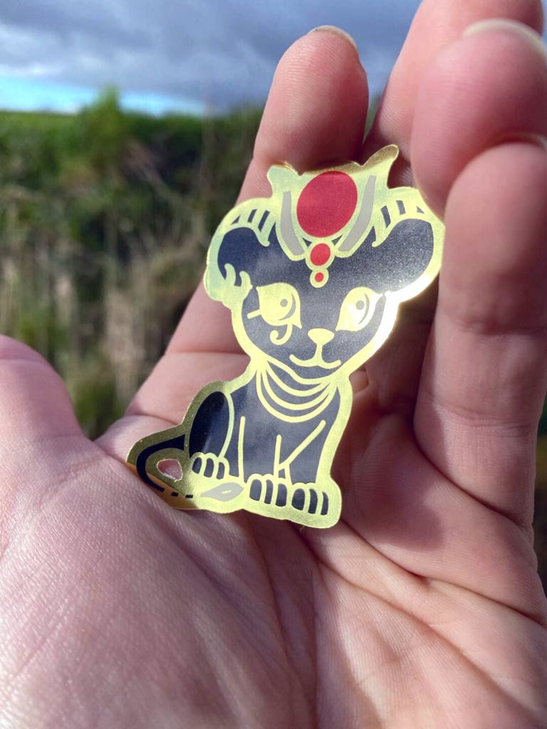 Sekhmet Lioness Glossy Gold Metallic Sticker - Etsy