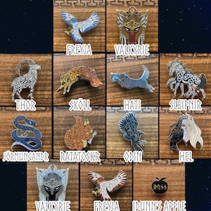 Seconds/b Grade Norse Icons Enamel Pins // Mythology Animals // Gold ...
