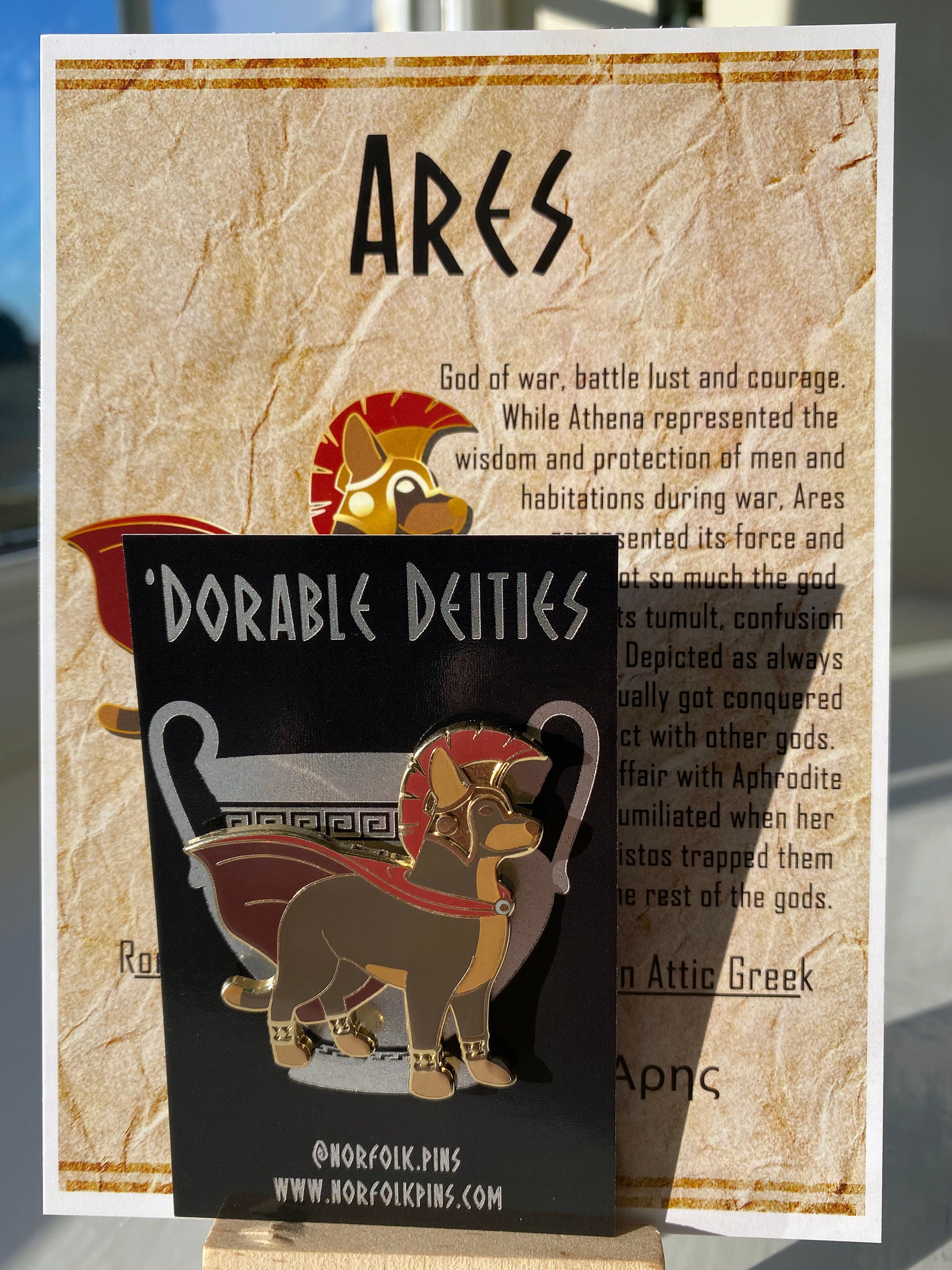 Ares // Dog Doberman Greek God Hard Enamel Pin // Dorable | Etsy