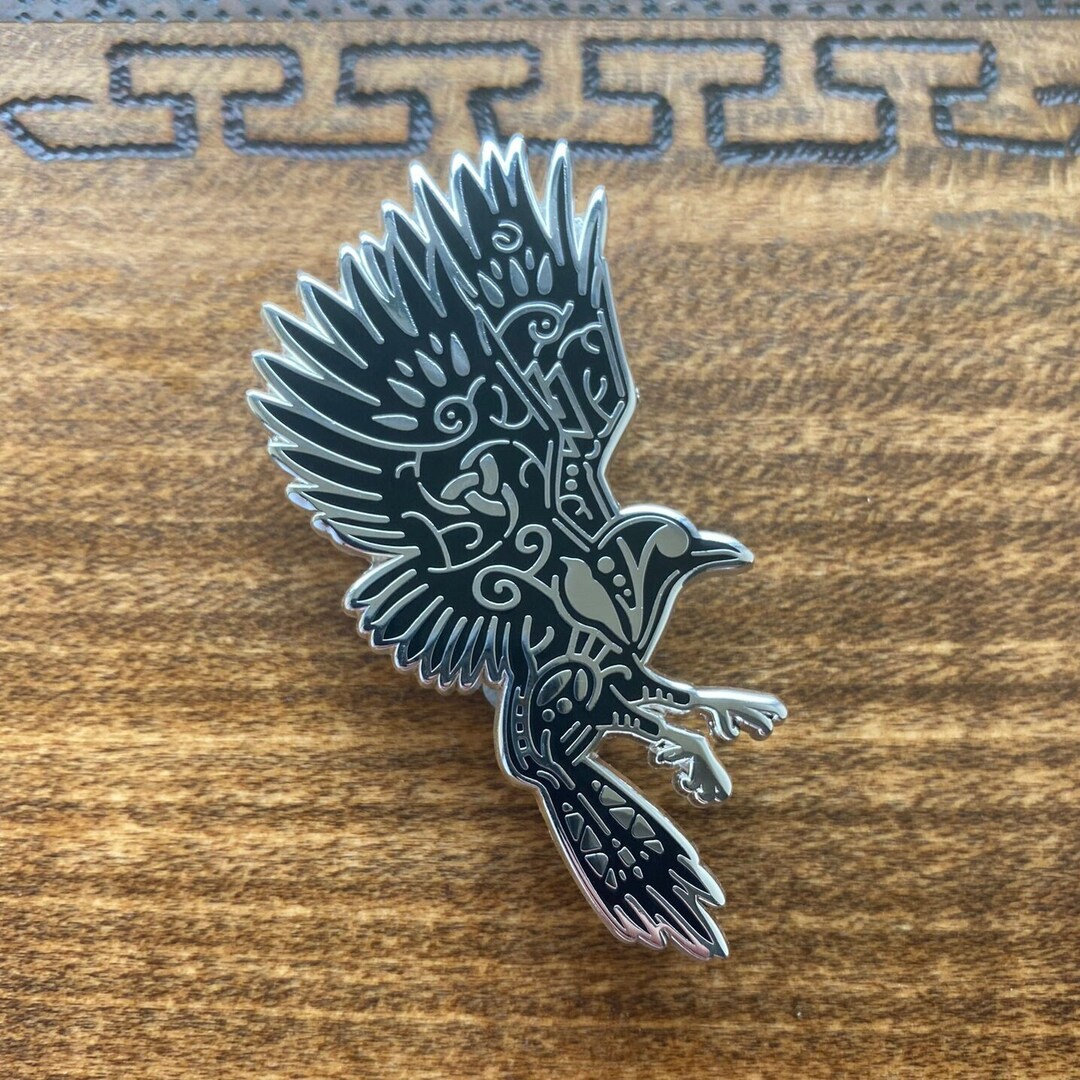 Odin Raven Norse Icon Hard Enamel Pin Ragnarok Series 60mm