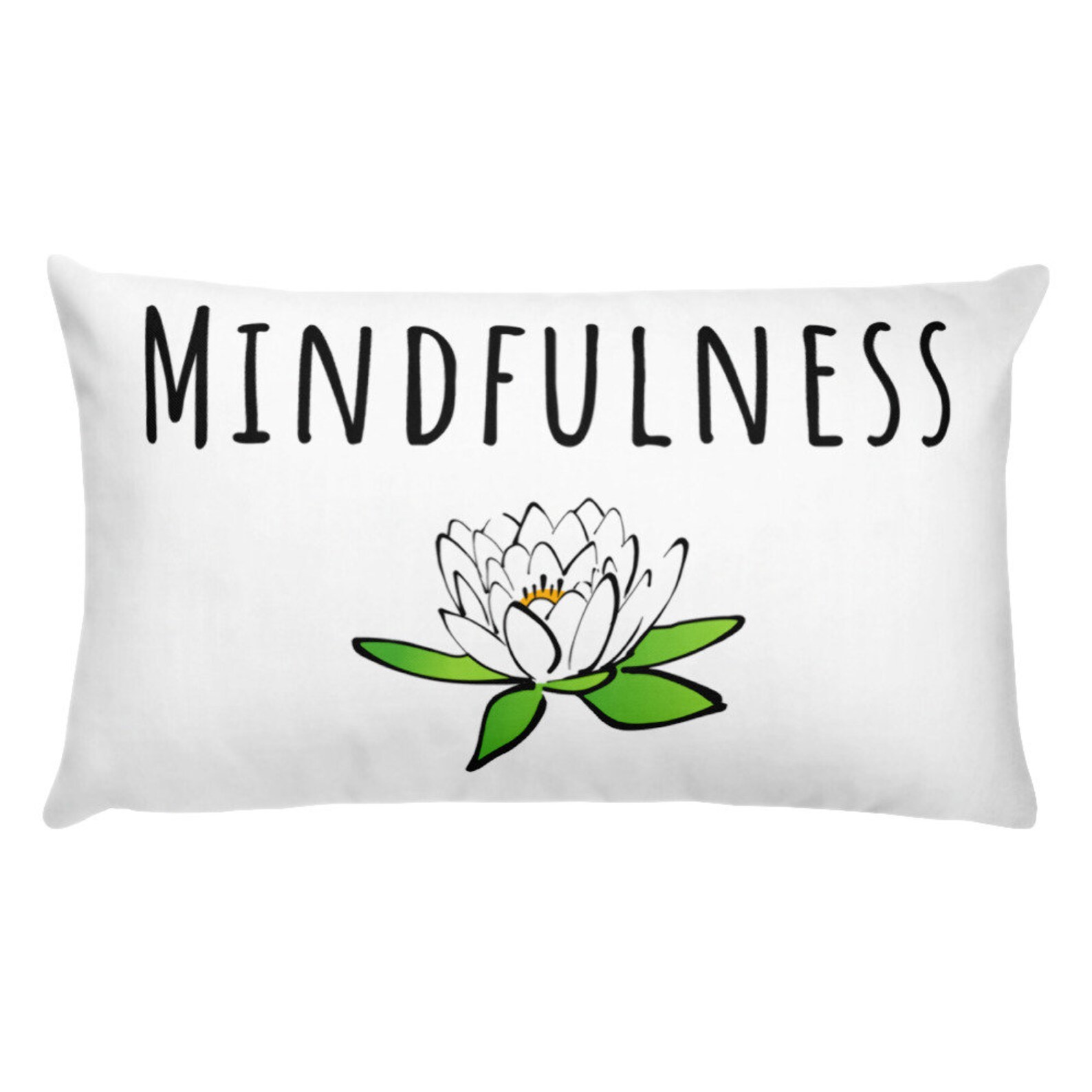 Mindfulness Lotus Flower Throw Accent Pillow - Perfect for Meditation ...