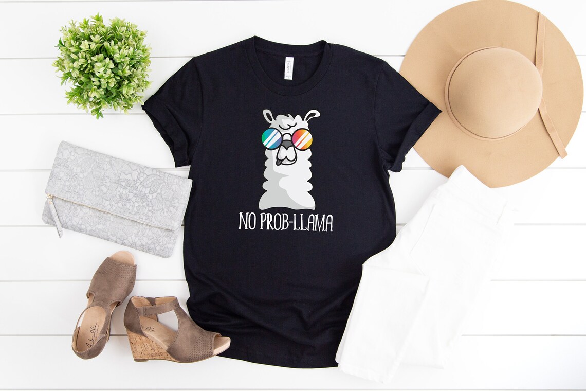 No Prob Llama Shirt , Funny Llama Shirt , Llama Tee , Llama Gift , Mama ...