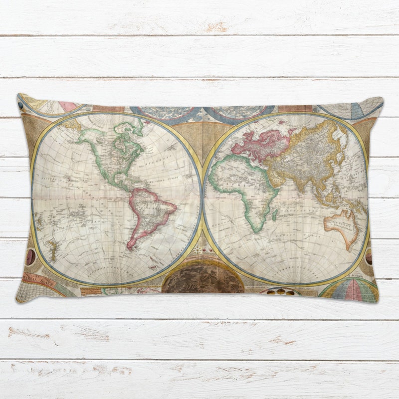 World Map Pillow - Etsy