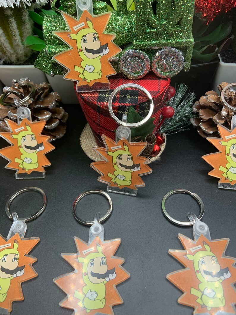 Pikachu Mario Mashup Acrylic Keychain - Etsy