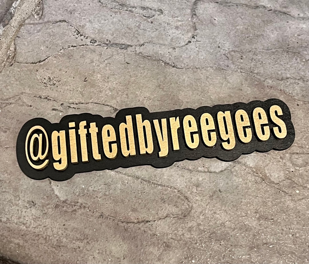Wooden 3D Social Media Name Tag-physical Watermark - Etsy