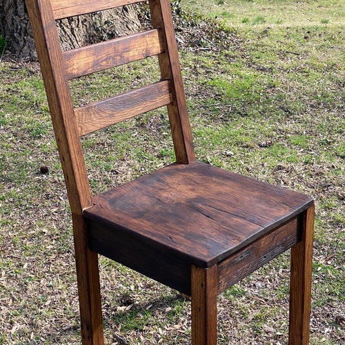 Rustic Walnut Farmhouse Chair - Etsy