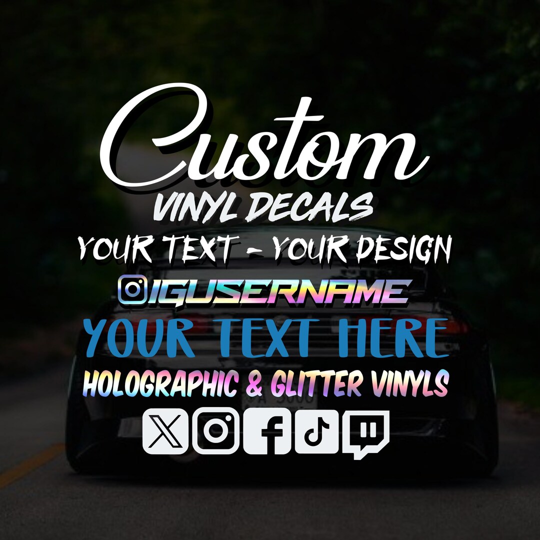 Custom Instagram Vinyl Decal: Personalized Car Window Sticker - Etsy