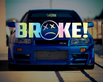 Broke Car Decal | Etsy