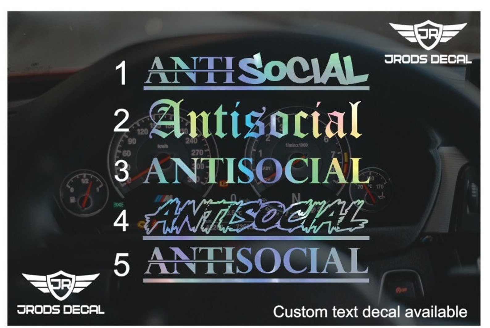Antisocial JDM Car Decal Sticker - Windshield Banner - Etsy