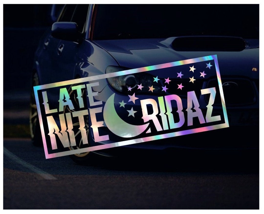 JDM Late Nite Ridaz Car Window Decal Stickers Funny Windshield Banner ...