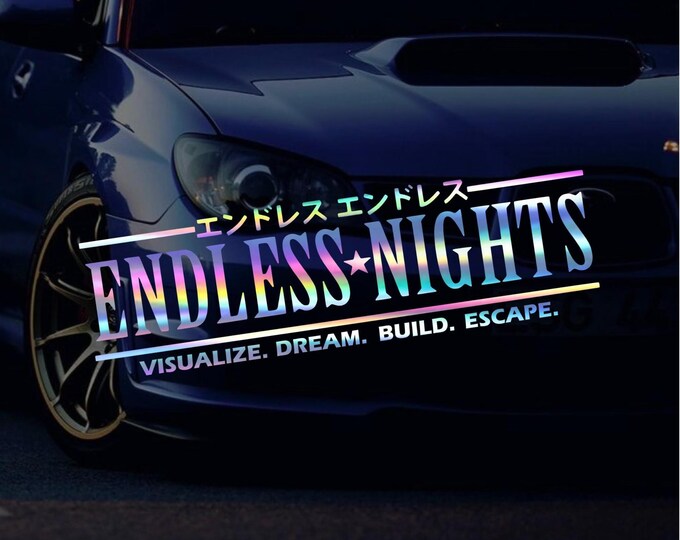 Endless Nights JDM Car Window Decal Sticker Bumper Sticker, Windshield ...