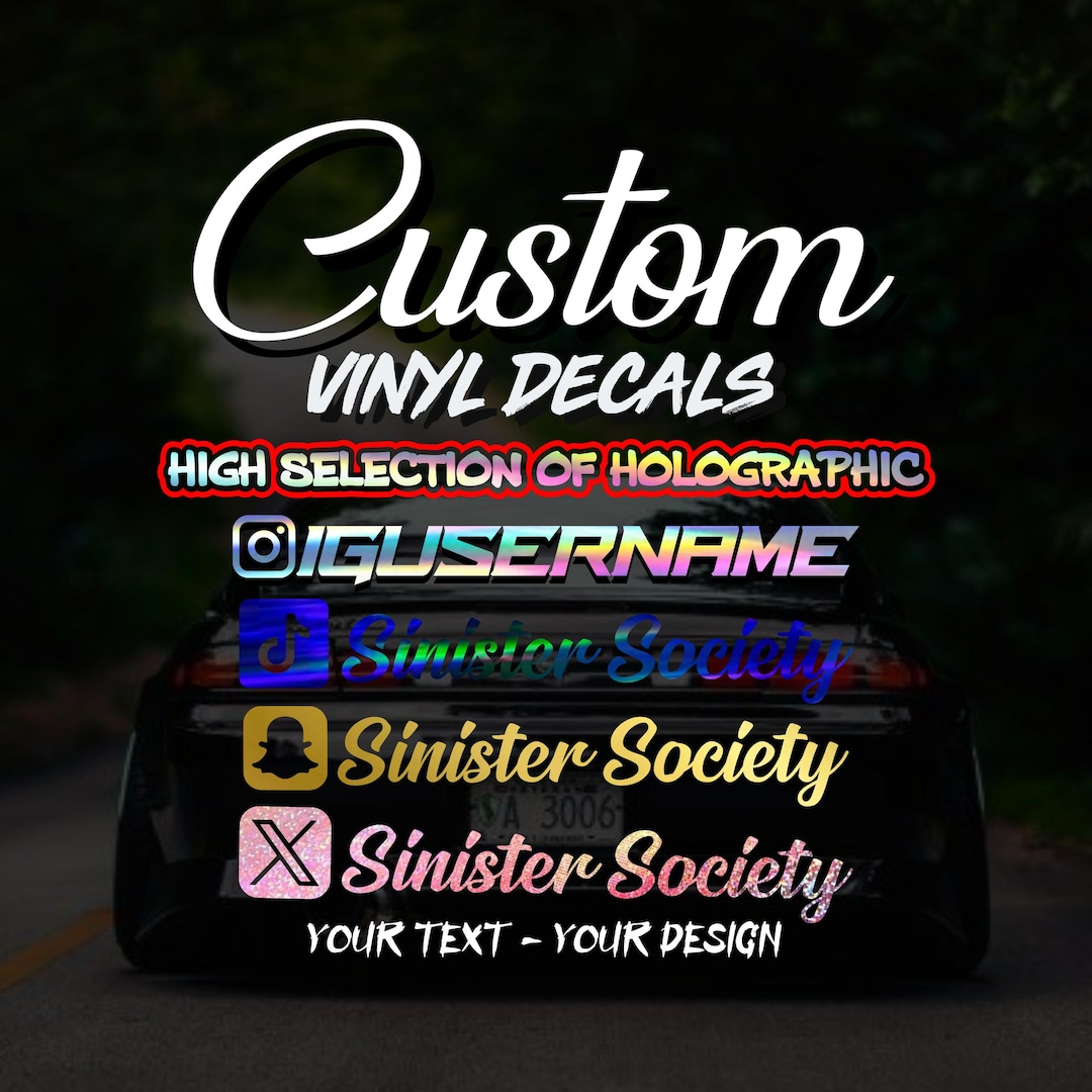 Custom Instagram Name Vinyl Decal - Personalized IG Username Sticker ...