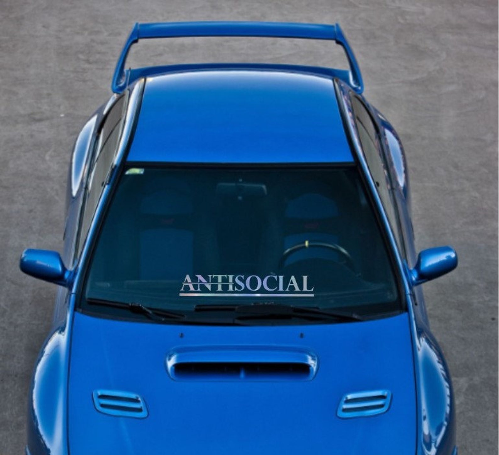 Antisocial JDM Car Decal Sticker - Windshield Banner - Etsy