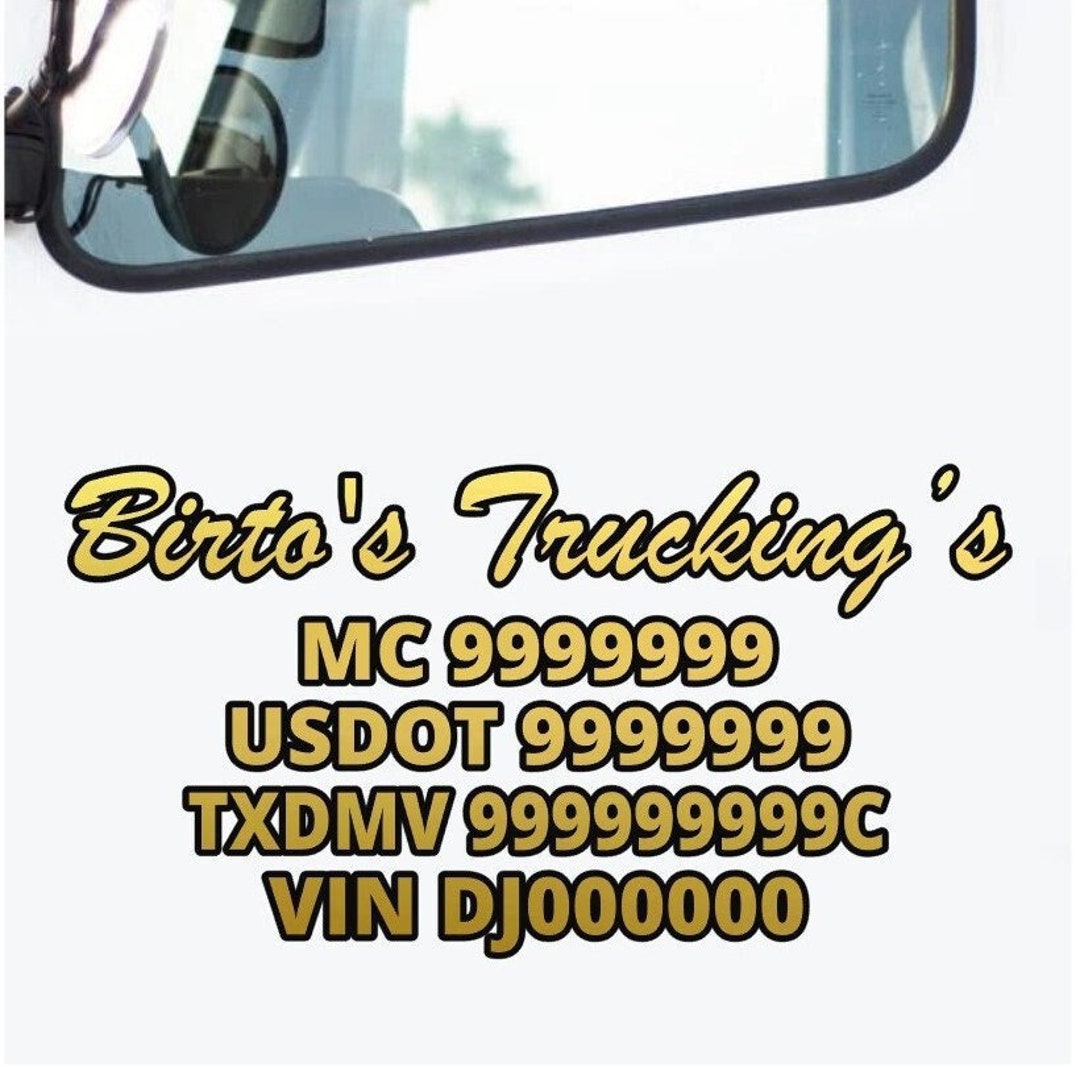 Trucking Vinyl Decals, Company Truck Decal, Tow Truck Decals, Custom ...