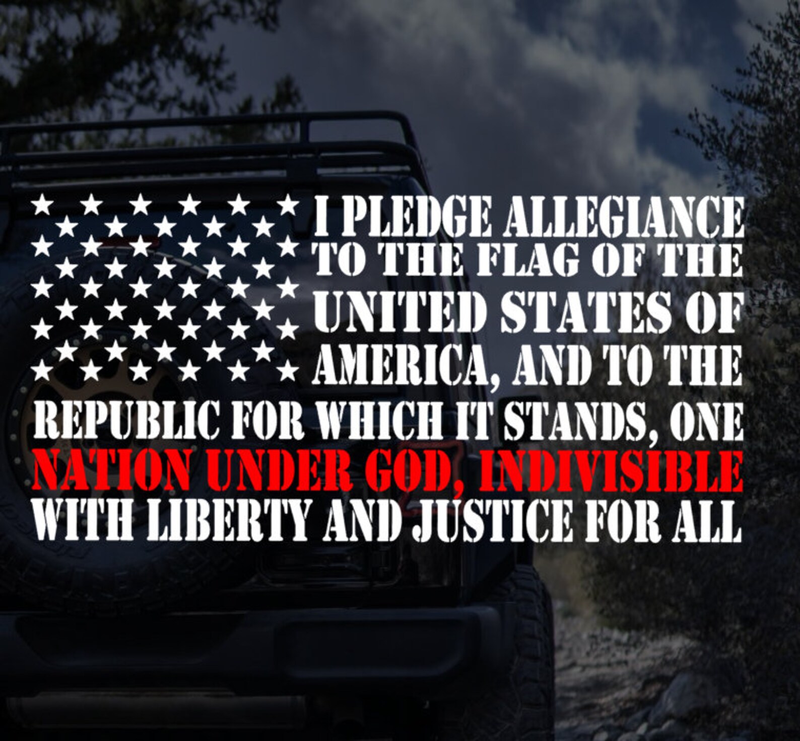 Pledge of Allegiance Decal: American Flag Vinyl Window Sticker - Etsy