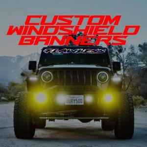 Custom Text Windshield Banners, Car Decal Sticker, Your Text Banners, Your Design Banners, Car ...