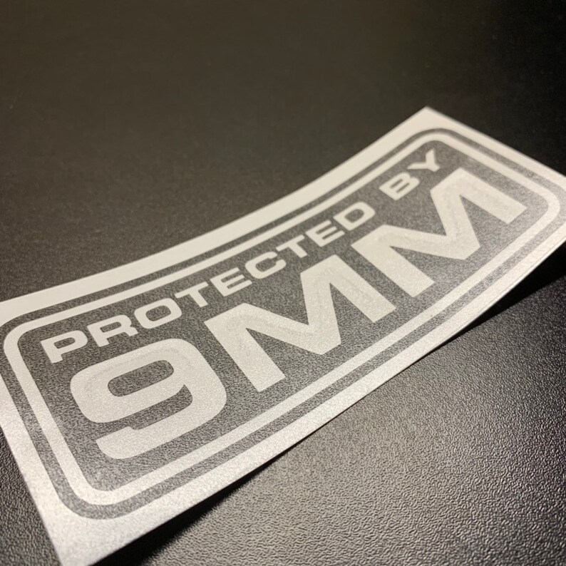 Protected by 9mm Decal Stickers for Car Window Security - Etsy