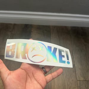 JDM Broke Holographic Oil Slick Car Window Vinyl Decal - Etsy