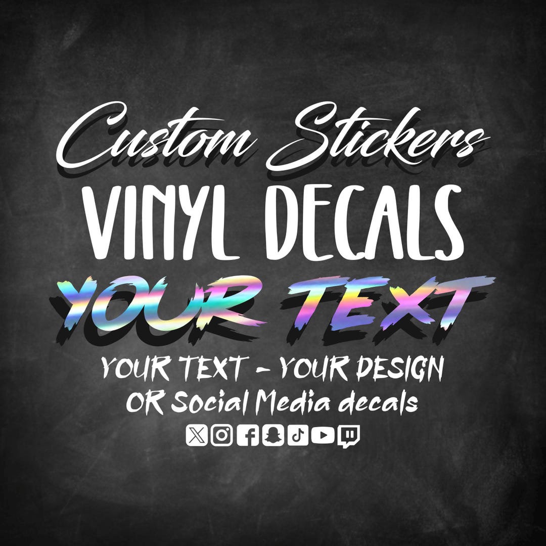 Custom Instagram Decals - Choose Your Font - Custom Vinyl Text Decals ...