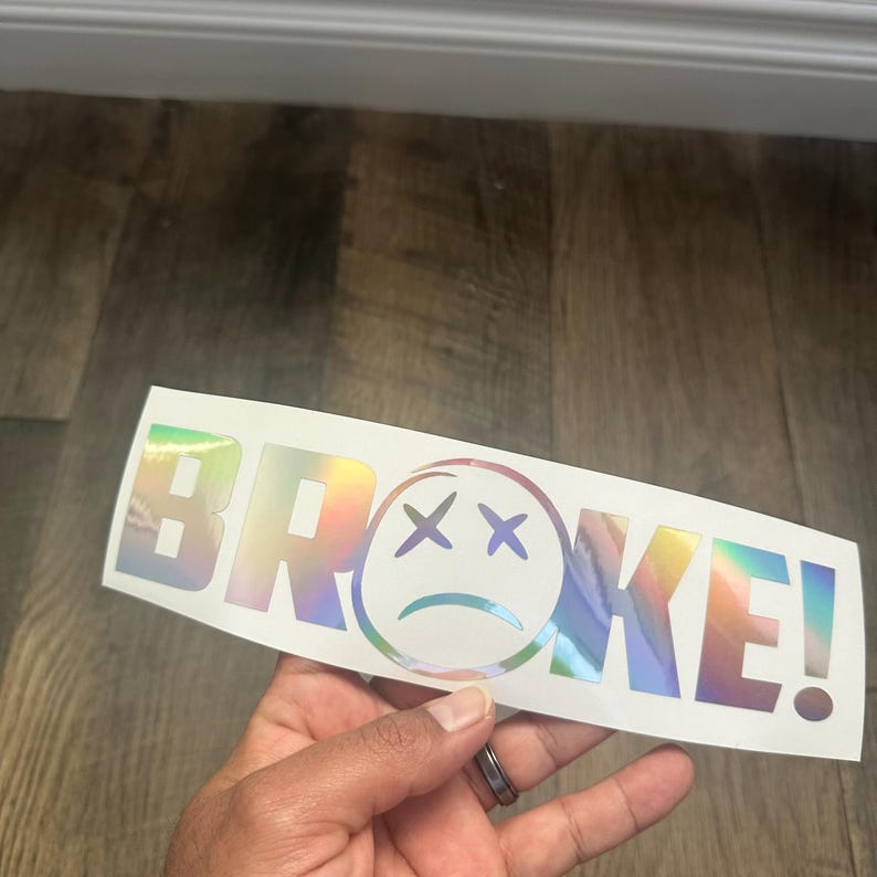 JDM Broke Holographic Oil Slick Car Window Vinyl Decal - Etsy
