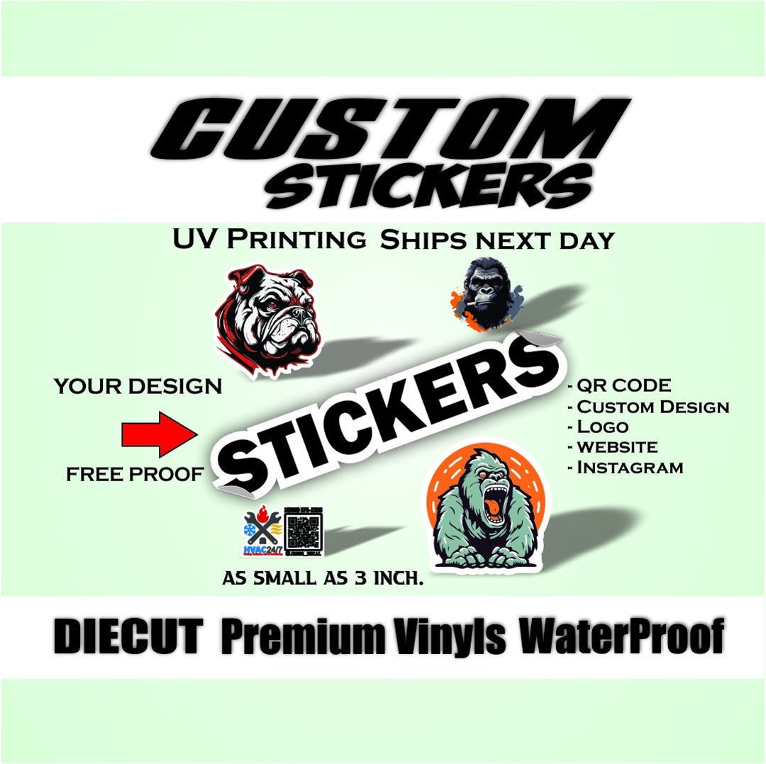 Custom Stickers Waterproof Vinyl Die Cut Stickers Logo Stickers Label ...