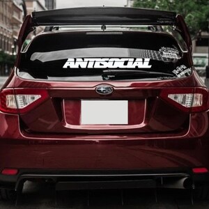 Antisocial Vinyl Decal Car Decal Custom Vinyl Deal Banners - Etsy