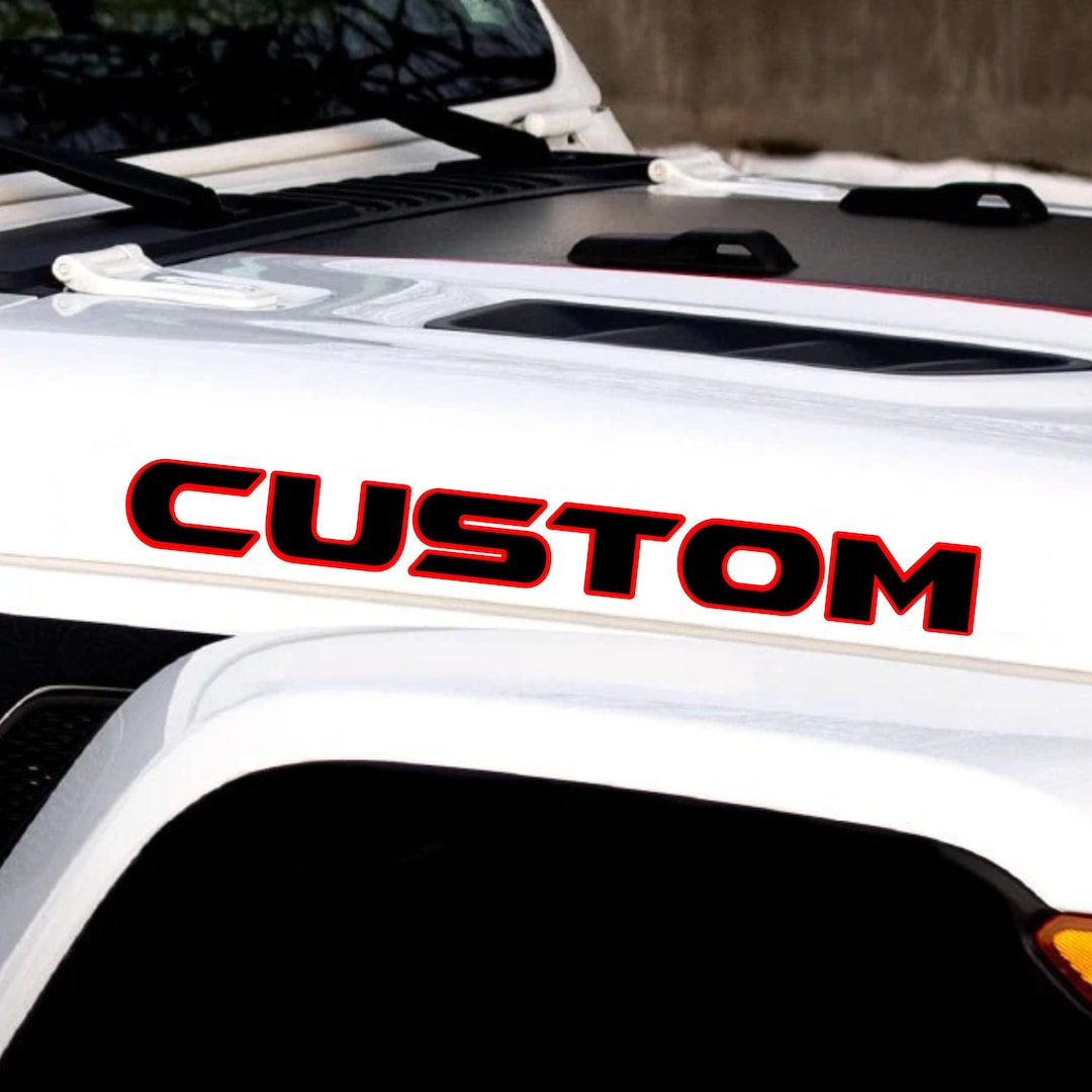 Custom JL/JT Hood Lettering Decals - Pair - Etsy