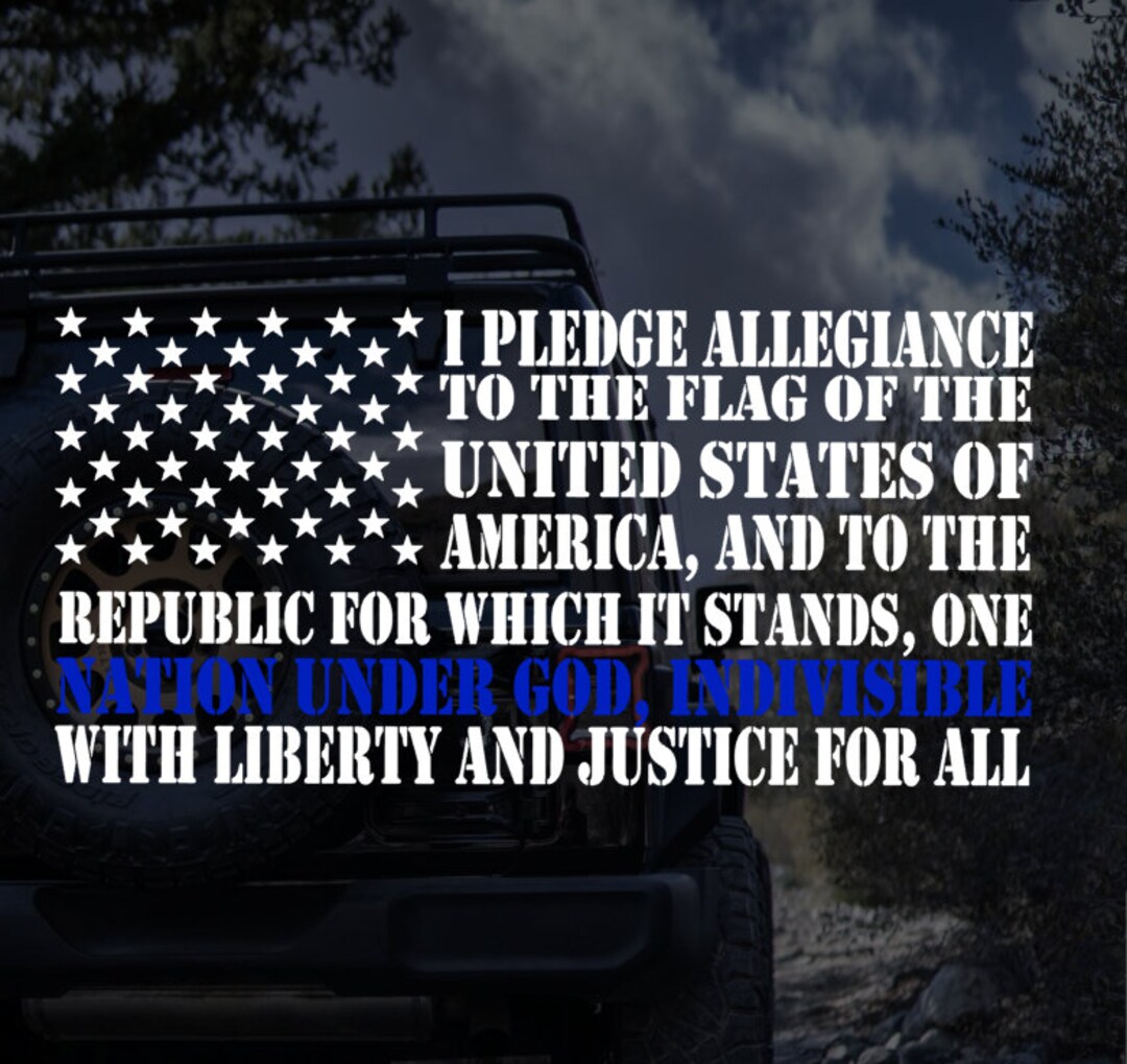 Pledge of Allegiance Decal: American Flag Vinyl Window Sticker - Etsy