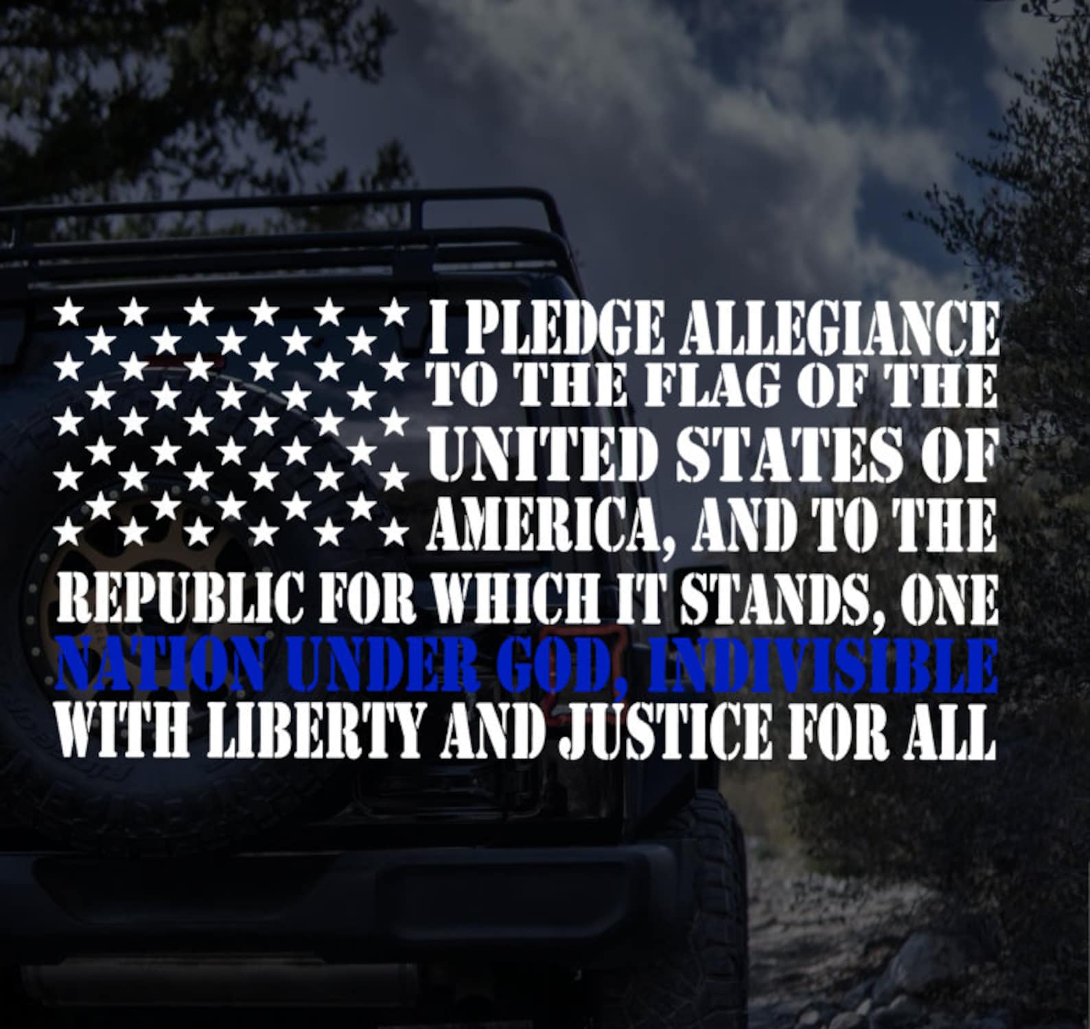 Pledge of Allegiance Decal: American Flag Vinyl Window Sticker - Etsy