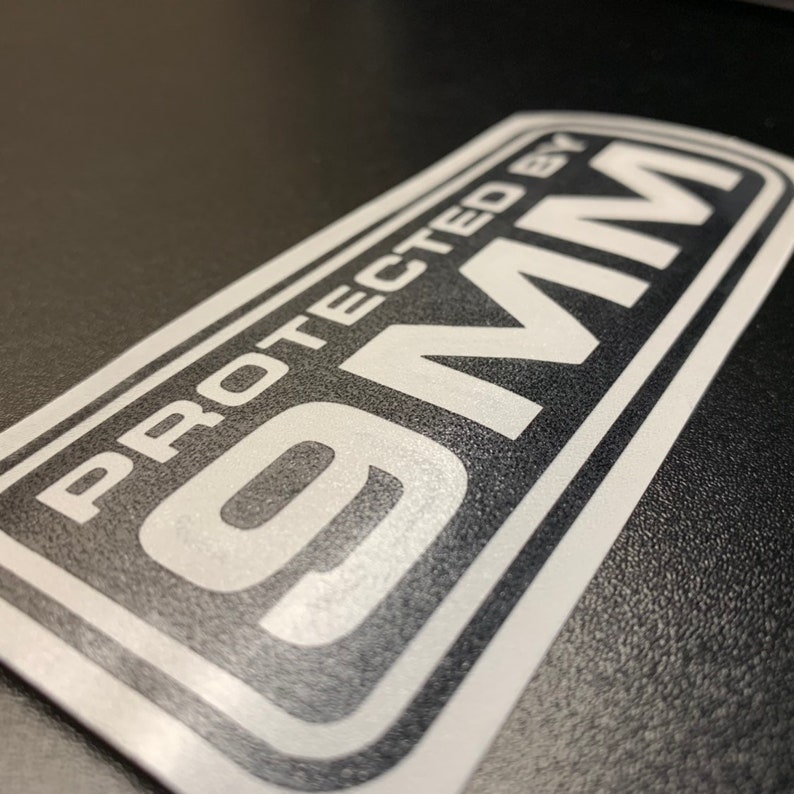Protected by 9mm Decal Stickers for Car Window Security - Etsy