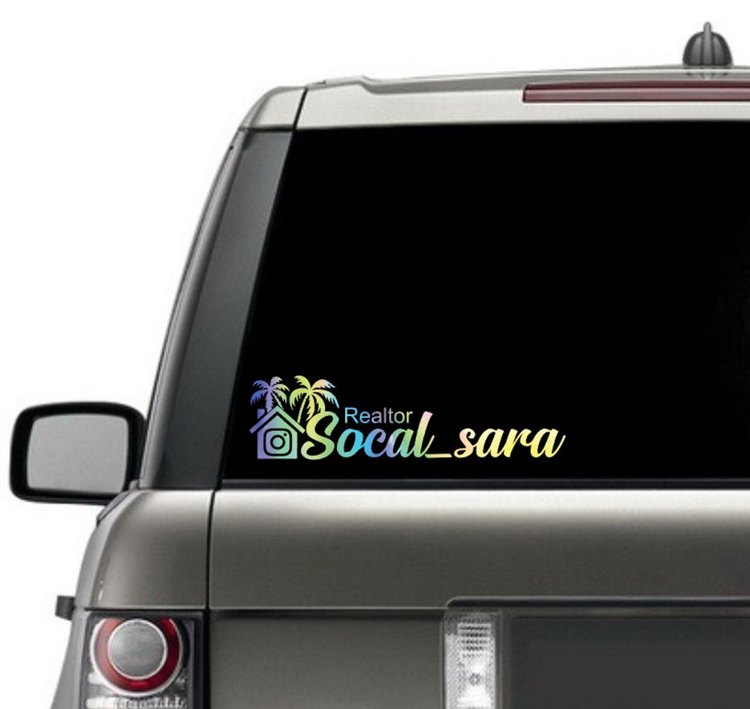 Custom Social Media Decal Sticker for Cars, Laptop, Realtor, Youtube ...
