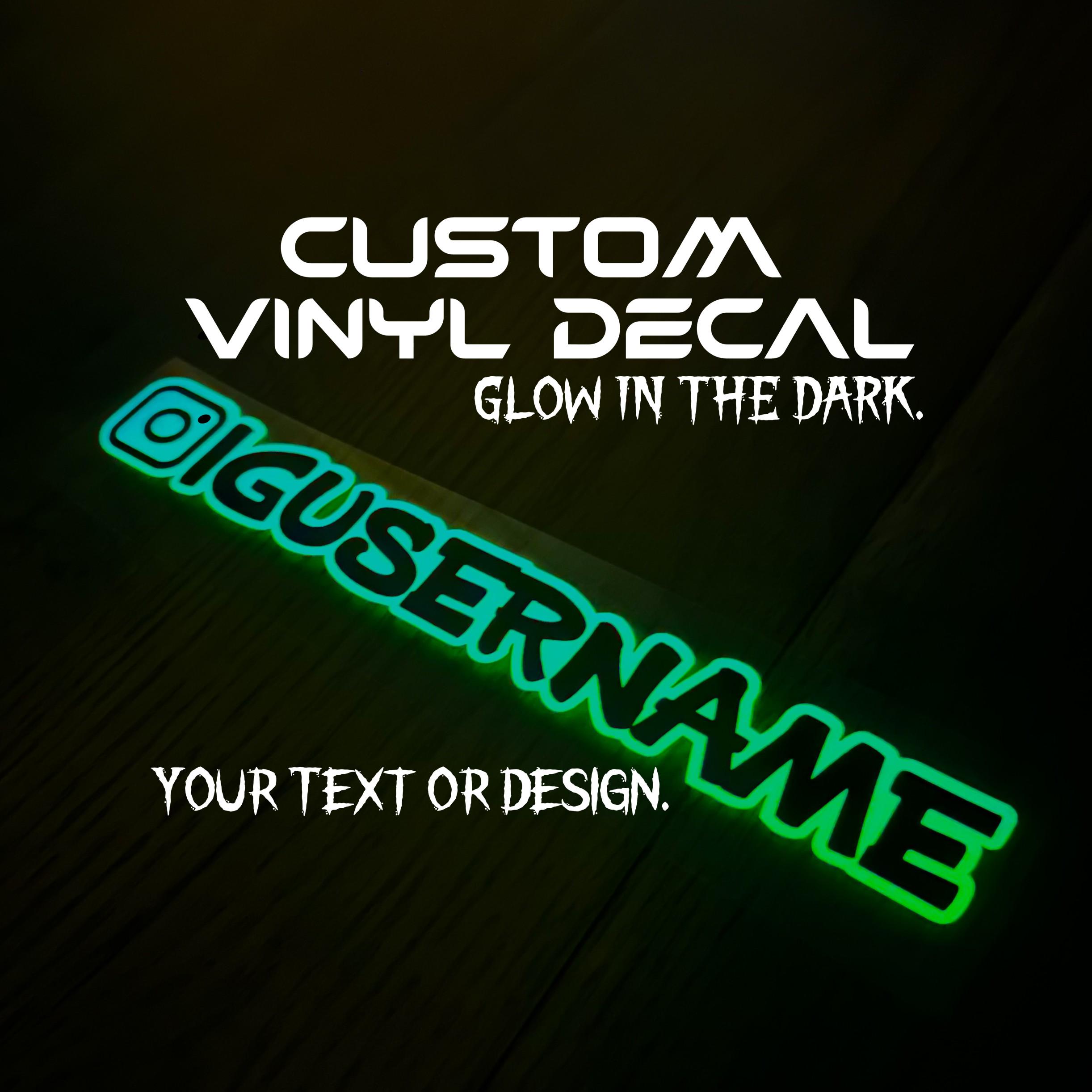 Glow in the Dark Custom Vinyl Decals: Social Media, Car Decals - Etsy