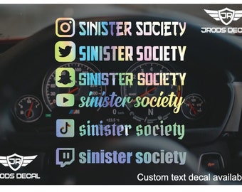 Facebook Decals for Cars Lettering Stickers Snapchat | Etsy