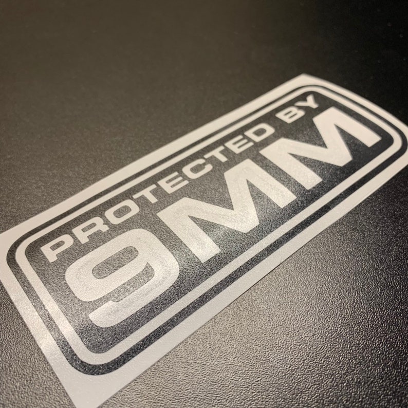 Protected by 9mm Decal Stickers for Car Window Security - Etsy