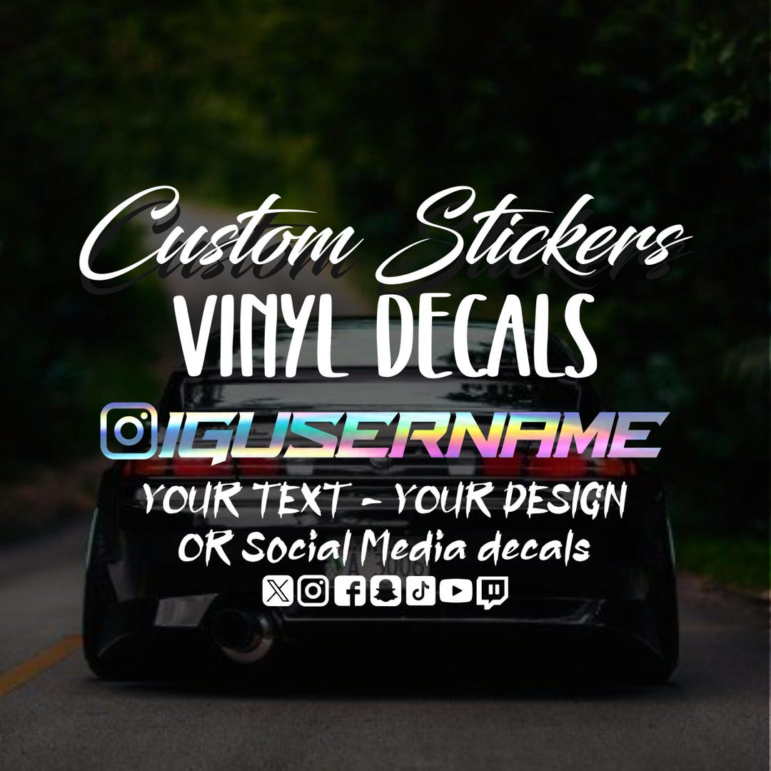 Custom Instagram Name Vinyl Decal - Personalized IG Username Sticker ...