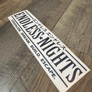 Endless Nights JDM Car Window Decal Sticker Bumper Sticker, Windshield ...